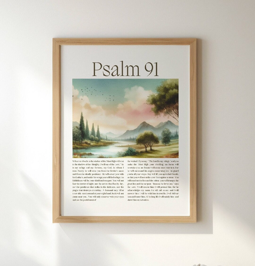 Psalm 91 Watercolor Mountain Landscape Print (digital Download) - Etsy