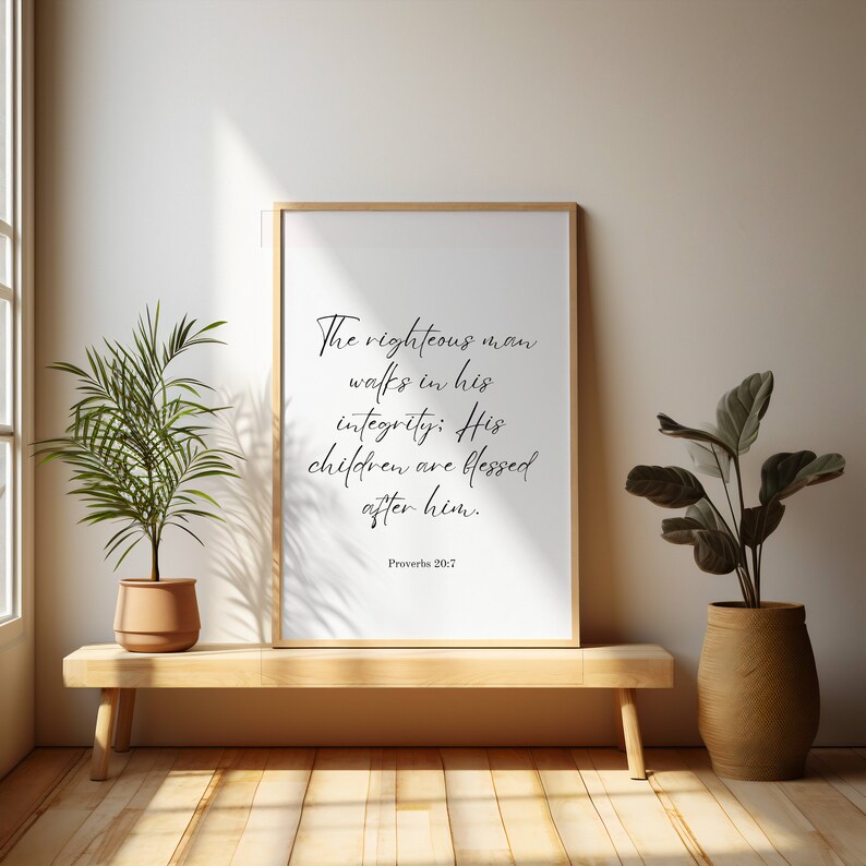 Christian Wall Art, Bible Verse Gift for Men, Bible Verse Art Prints ...