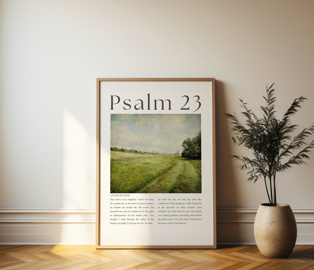 Vintage Psalm 23 Wall Art, Christian Digital Art, the Lord is My ...