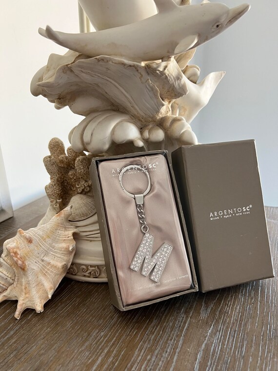Letter M Keychain with Crystals Milan Paris New York … - Gem