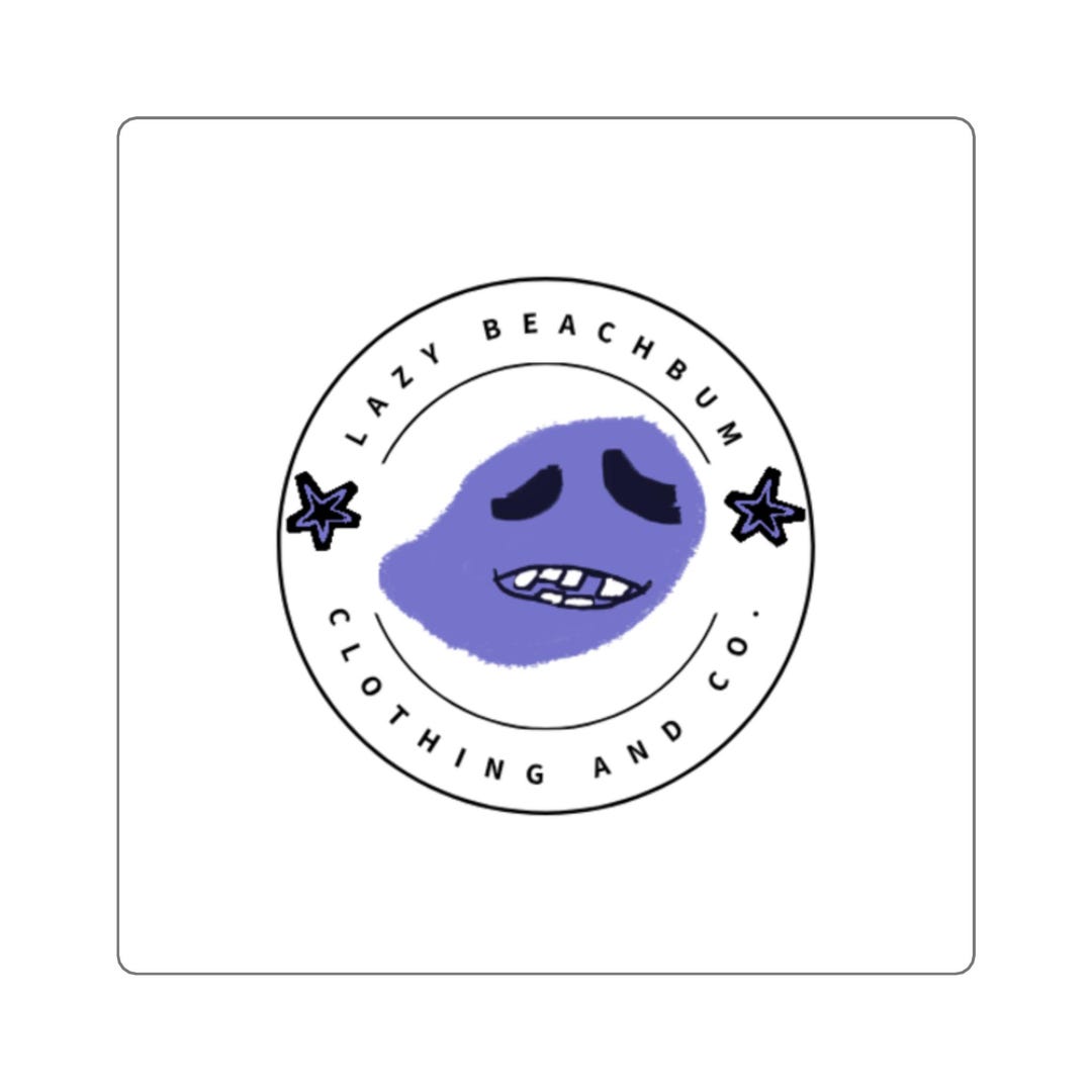 Lazy Beachbum Logo Square Sticker | Blue the Blob, Clothing Brand - Etsy