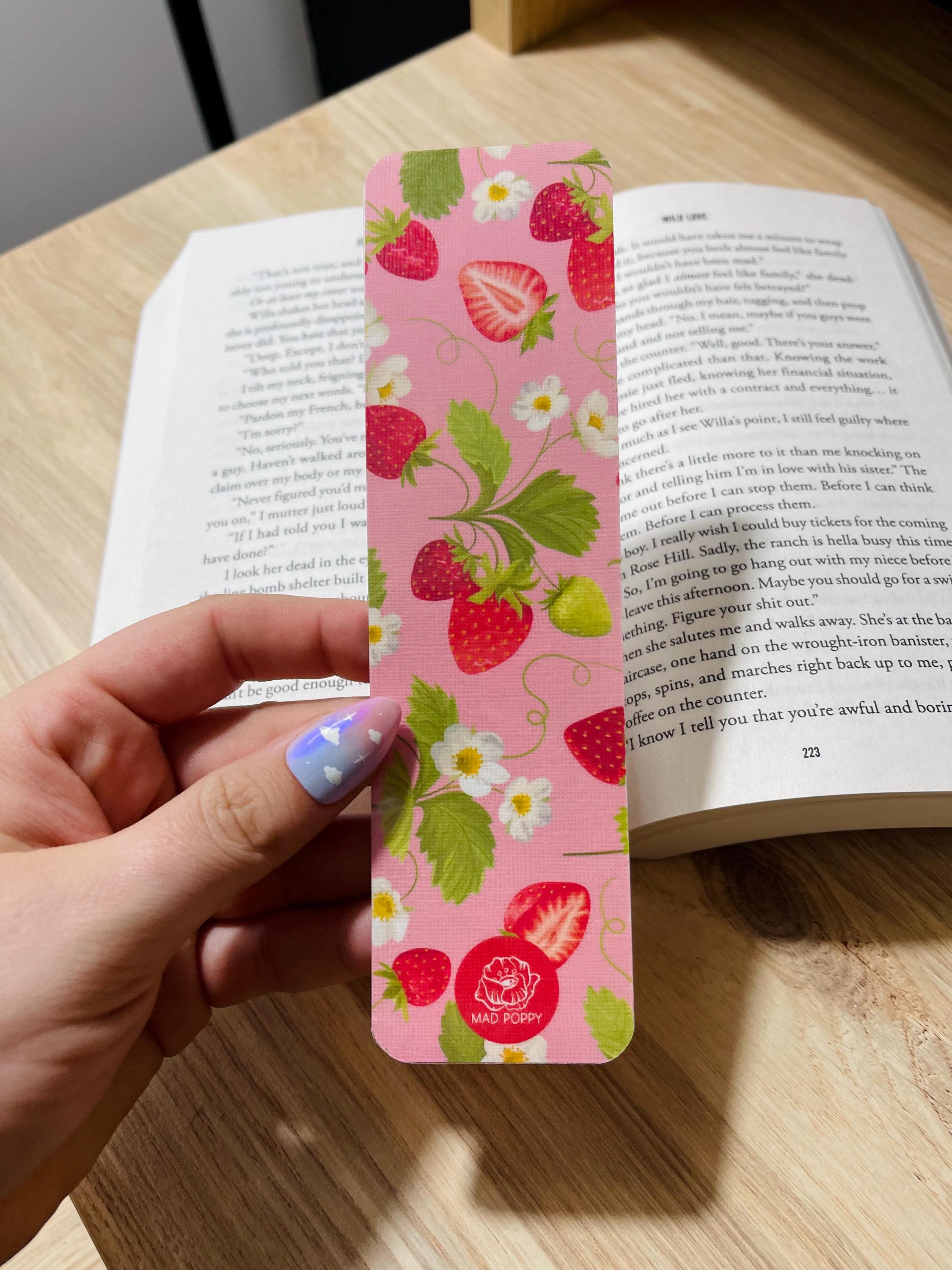 Pink Strawberry Vine Bookmark | Sweet and Charming Fruit Design ...