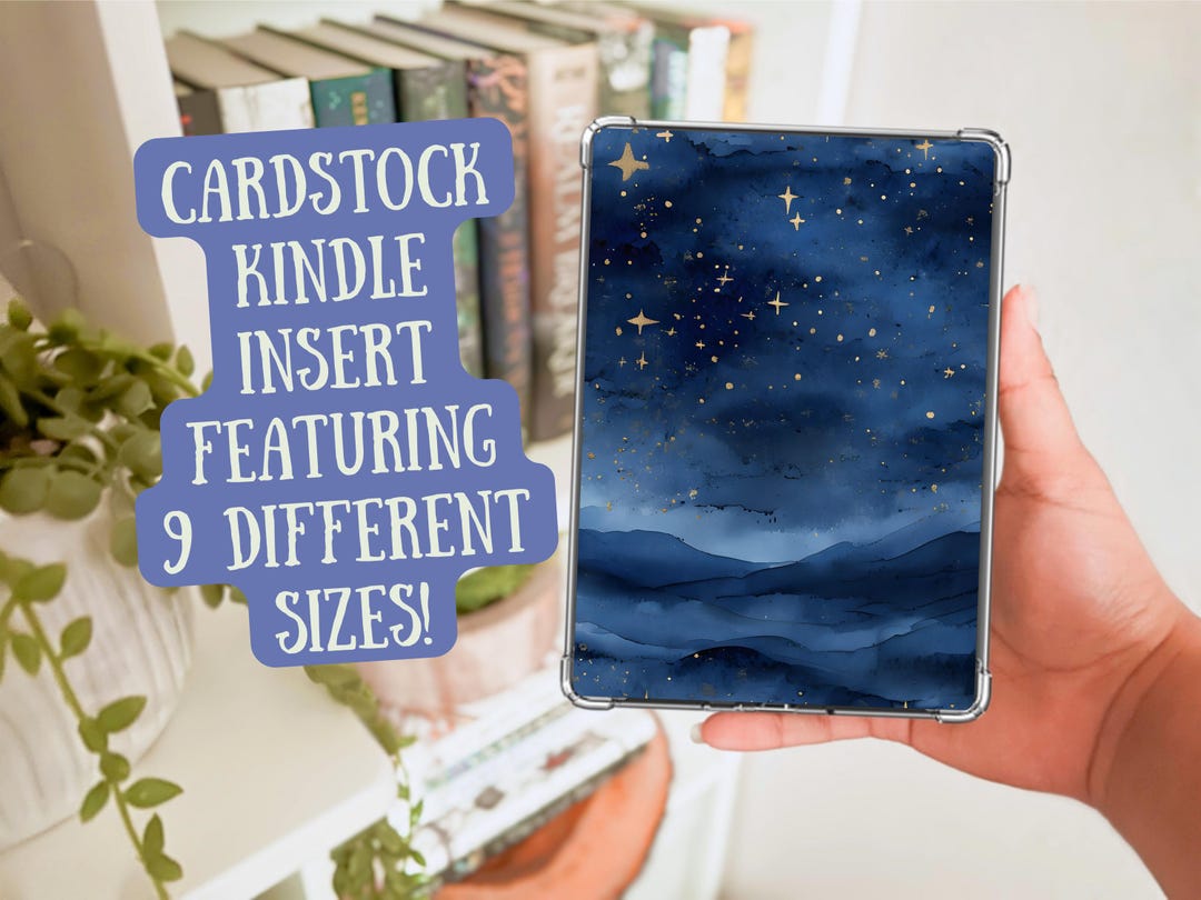 Starry Night Sky Heavy Cardstock Kindle Insert | Celestial Watercolor ...