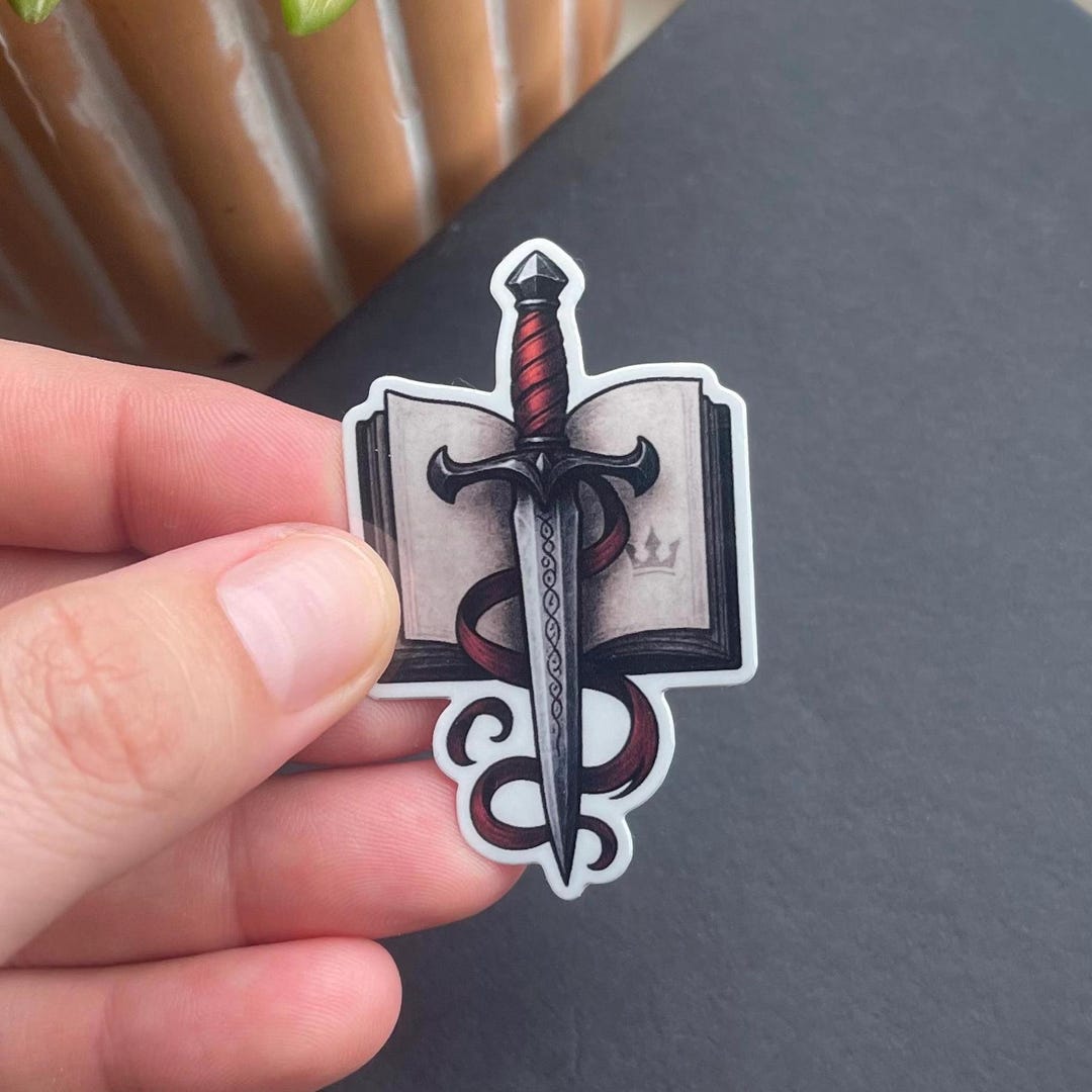 Sword & Book Sticker | Fantasy Reader Dagger Decal for Kindle, Laptops ...