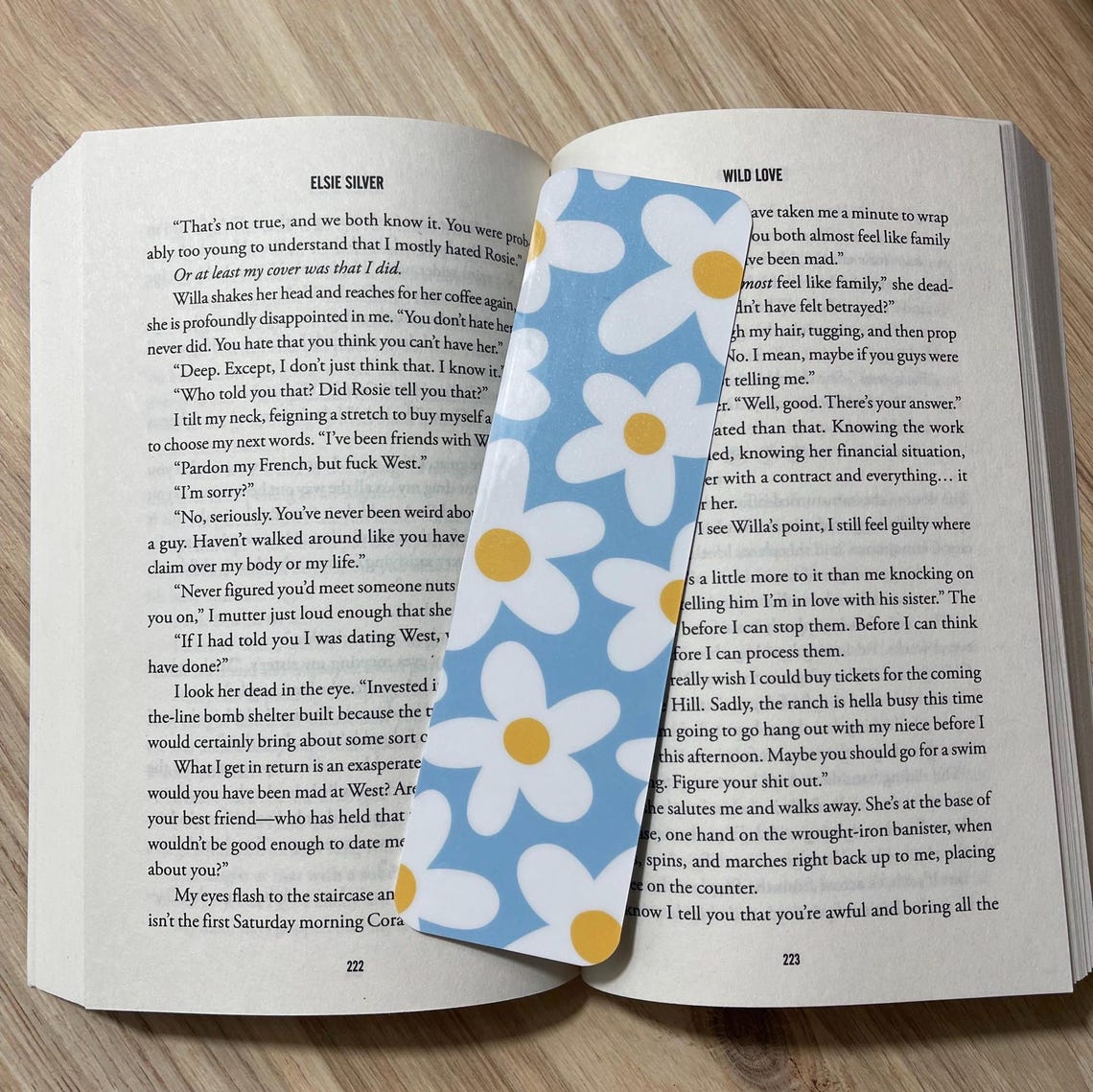 Light Blue Floral Bookmark | Aesthetic Flower Bookmark for Book Lovers ...