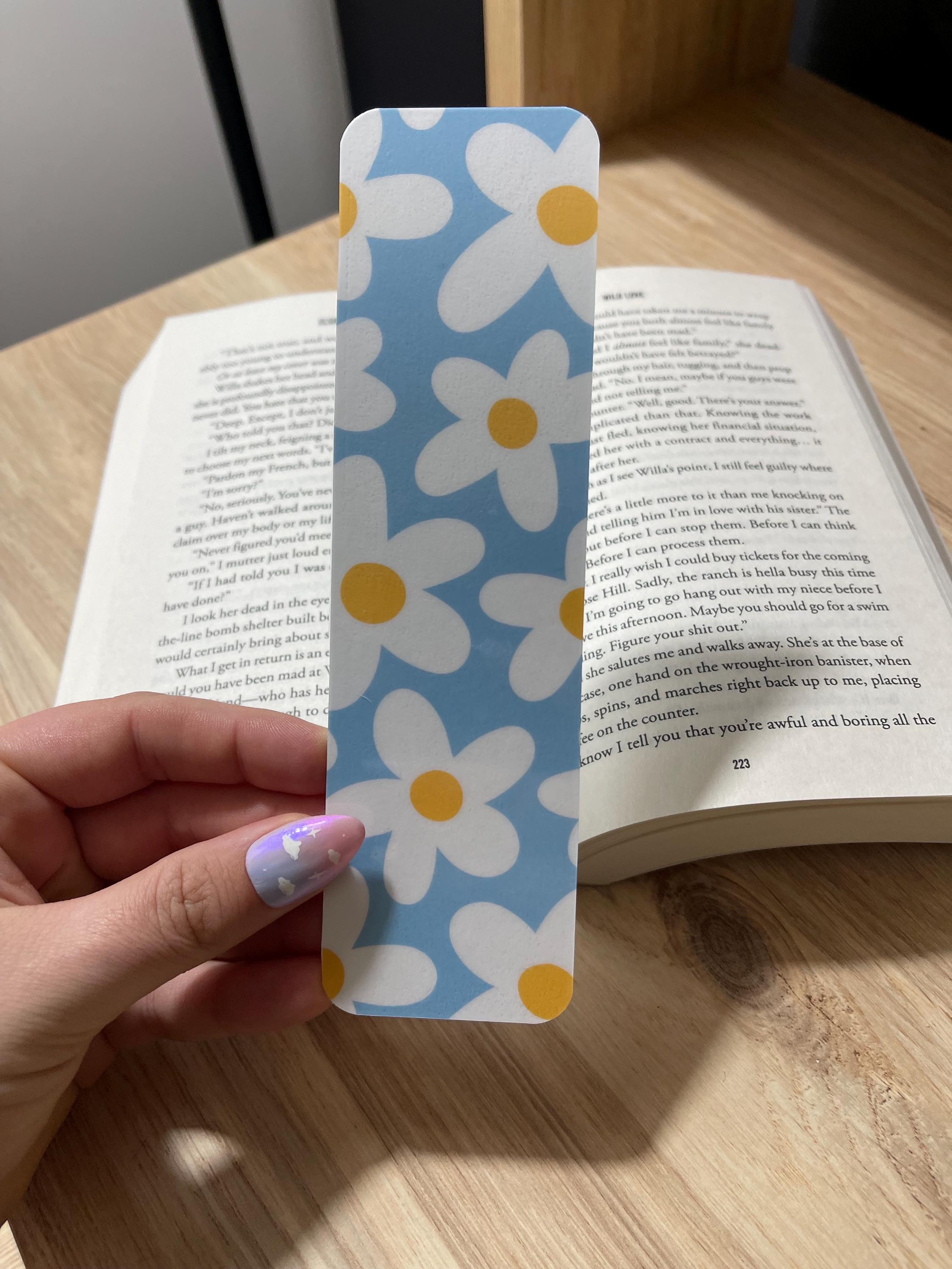 Light Blue Floral Bookmark | Aesthetic Flower Bookmark for Book Lovers ...