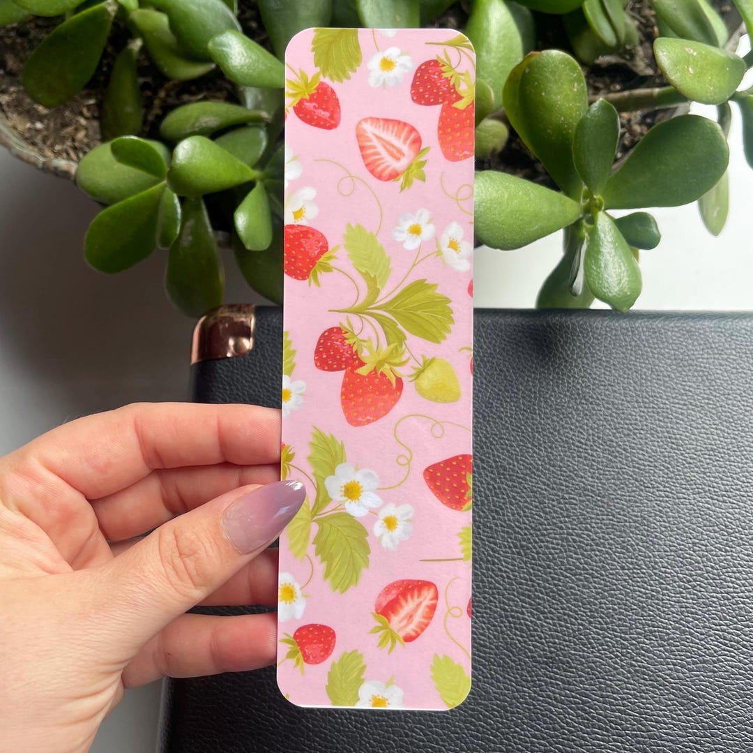 Pink Strawberry Vine Bookmark | Sweet and Charming Fruit Design ...