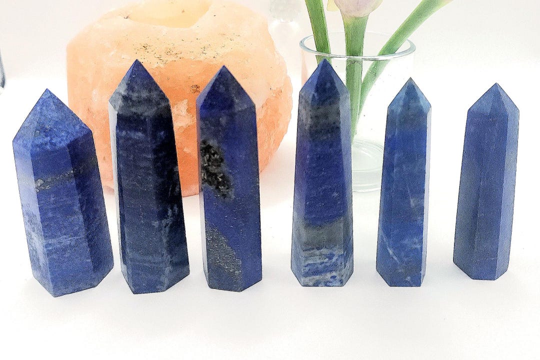 Lapis Lazuli Towers With Pyrite Inclusions Uv Reactive Crystal, Blue ...