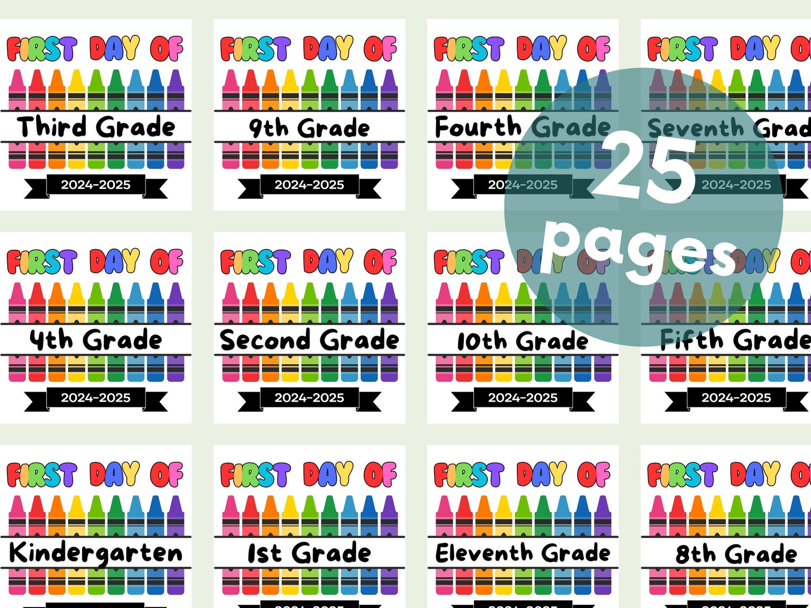 First Day of School Sign, Back to School Picture, Year 2024-2025, Back ...