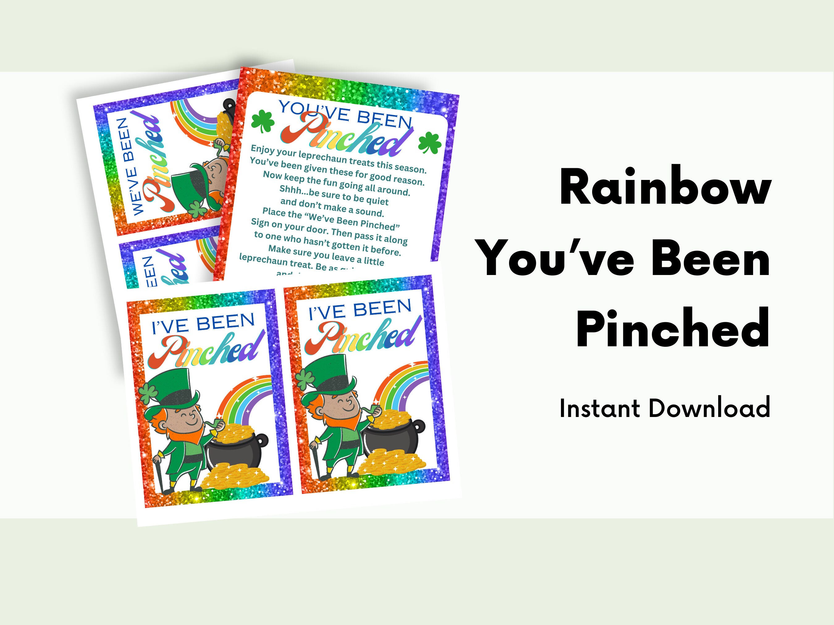 St Patricks Day Printable, Youve Been Pinched, I've Been Pinched, I've ...