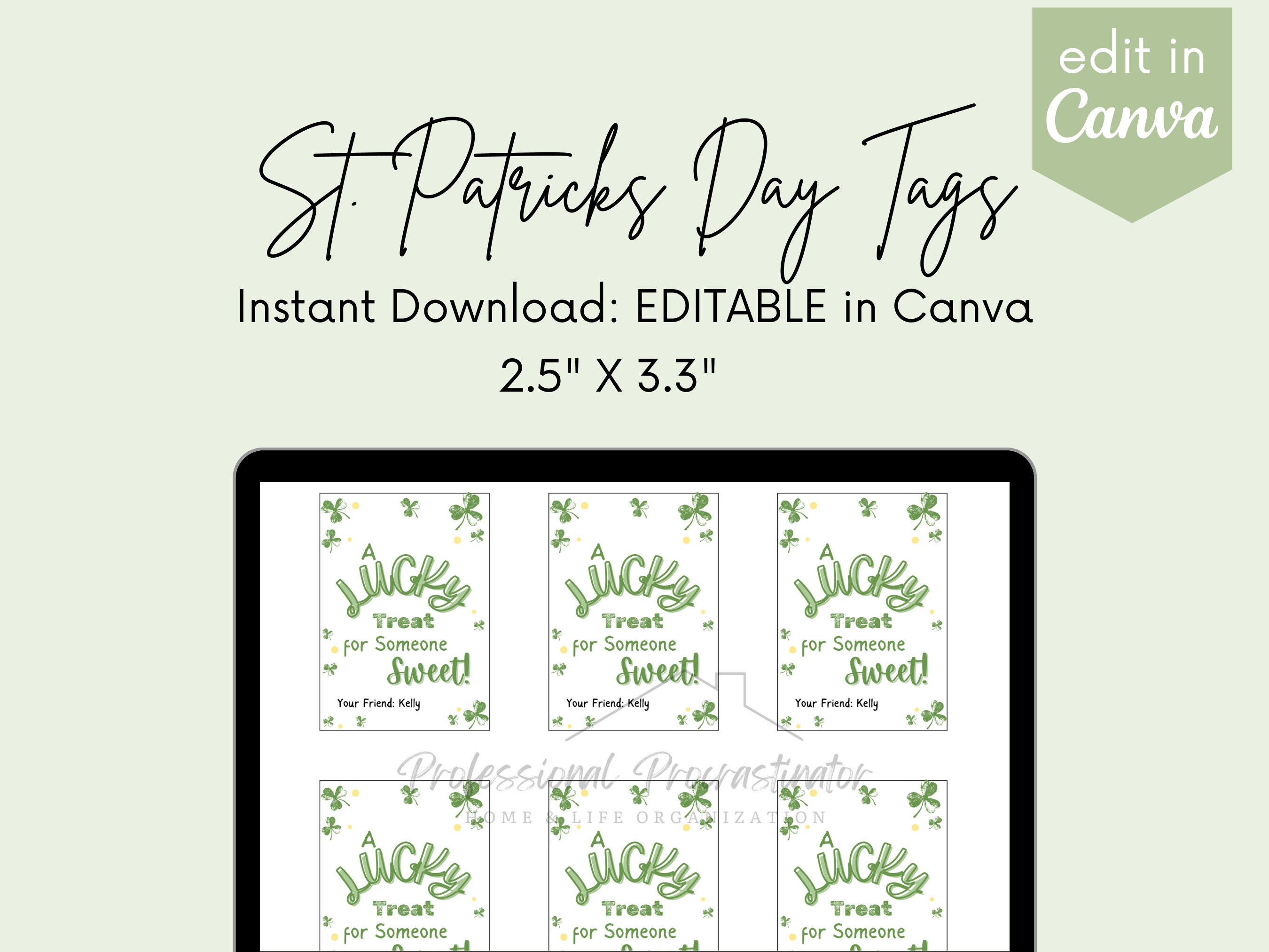 EDITABLE St Patricks Day Tag, Printable I'm so Lucky St Patricks Tag ...