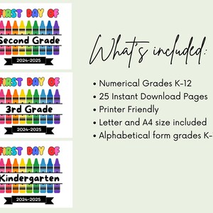 First Day of School Sign, Back to School Picture, Year 2024-2025, Back ...