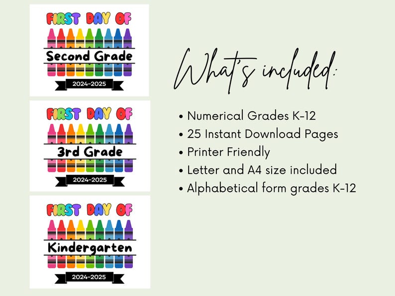 First Day of School Sign, Back to School Picture, Year 2024-2025, Back ...