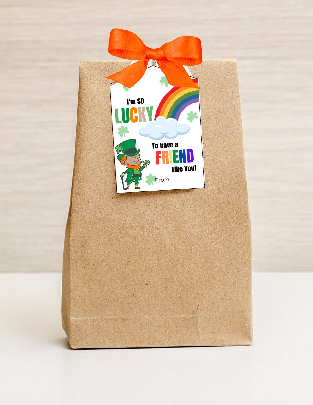 Printable St Patricks Day Tag, Lucky to Have Friend, School Treat Tag ...