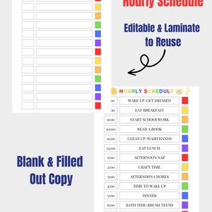 Editable Chore Chart for Kids Daily Checklist Weekly Routine - Etsy
