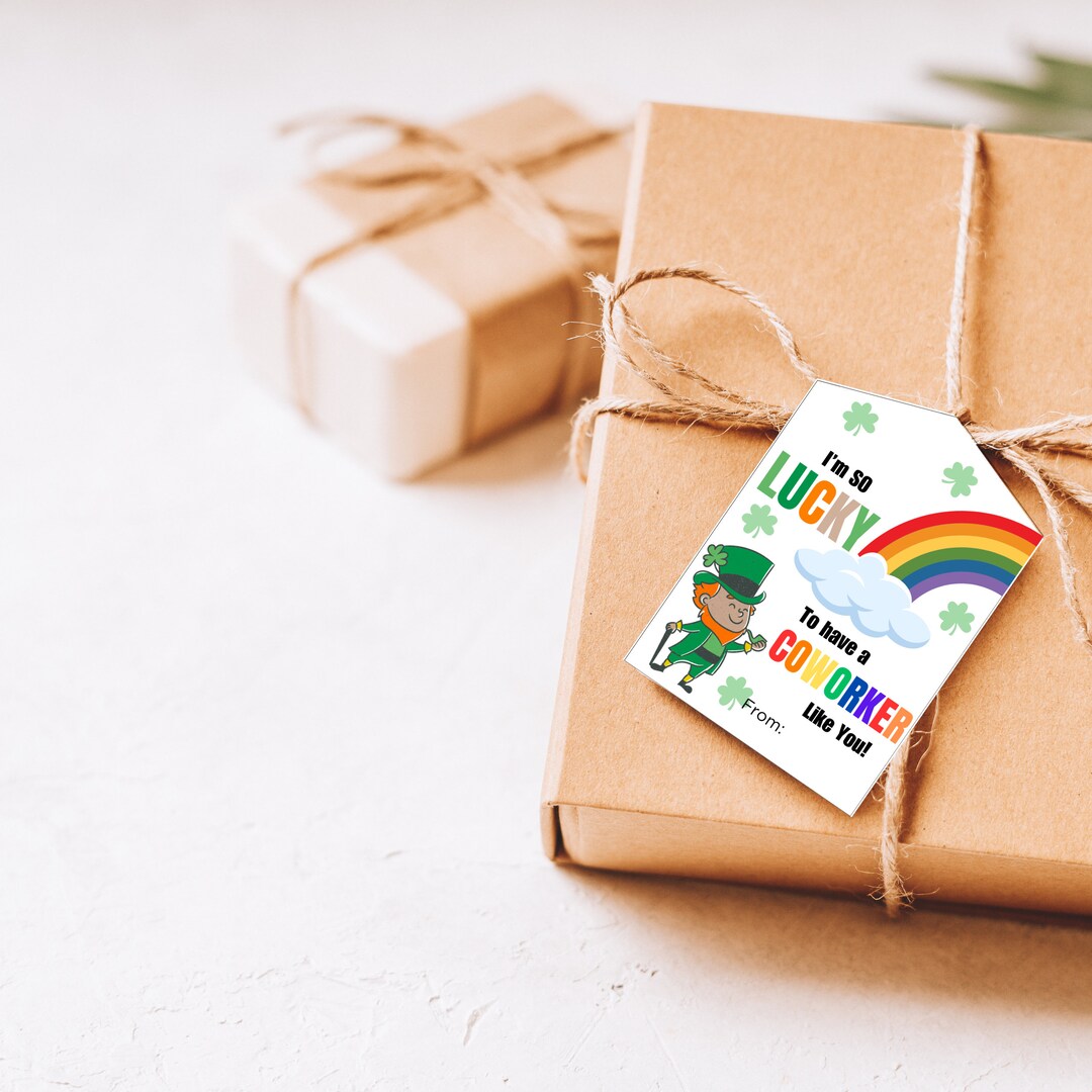 Editable Coworker St Patrick's Day Gift Tag, Printable I'm so Lucky to ...