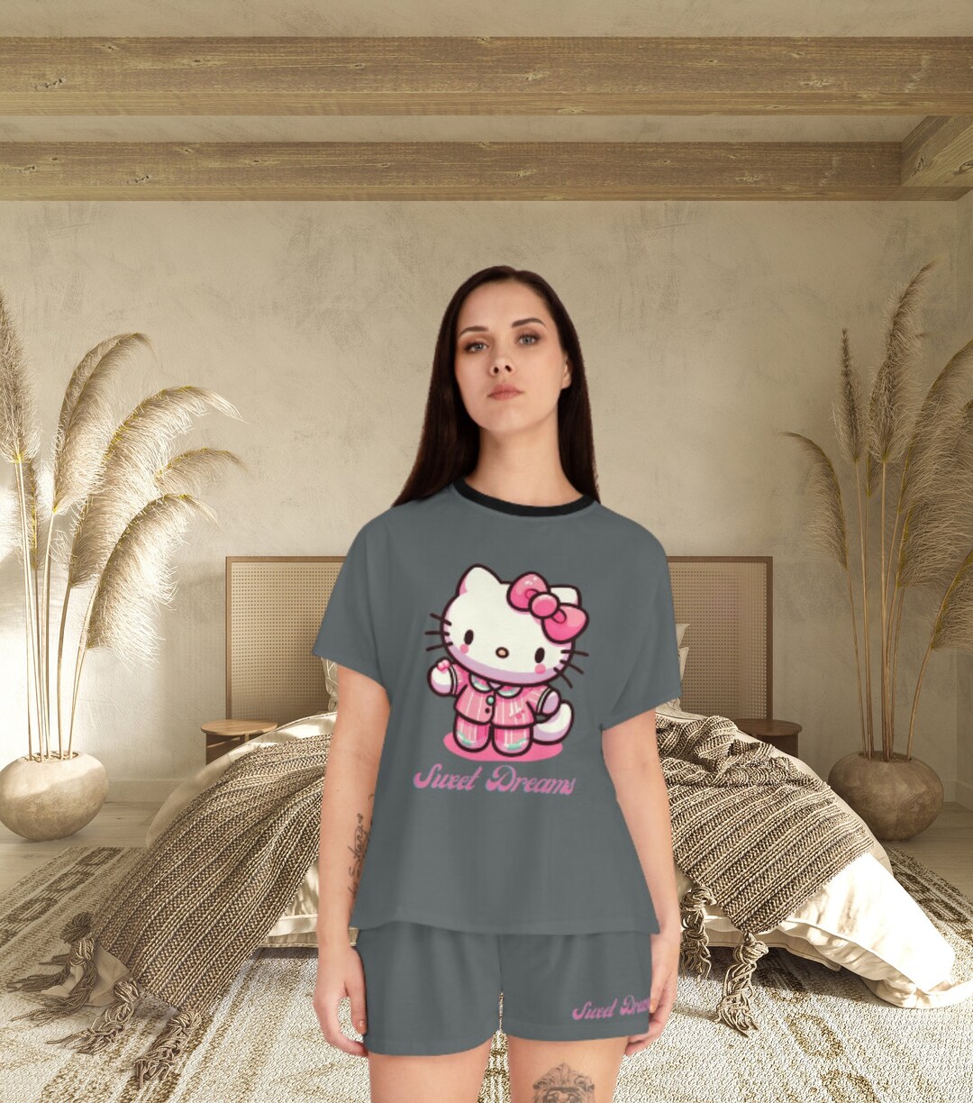 Hello Kitty Short Pajamas for Women, Trendy Summer Pajamas Short Set ...