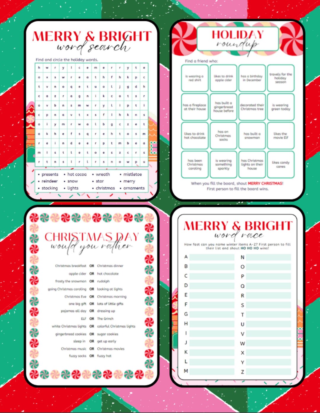 DIGITAL *bundle* Merry & Bright (colorful) Holiday Classroom Party ...