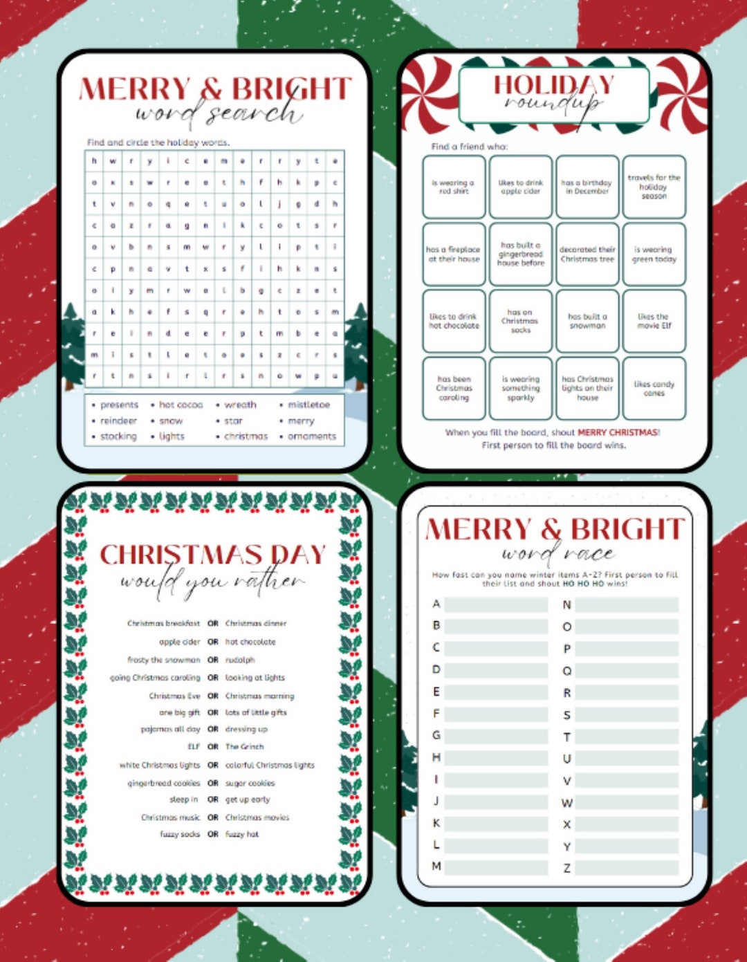 DIGITAL *bundle* Merry & Bright (classic) Holiday Classroom Party Games ...