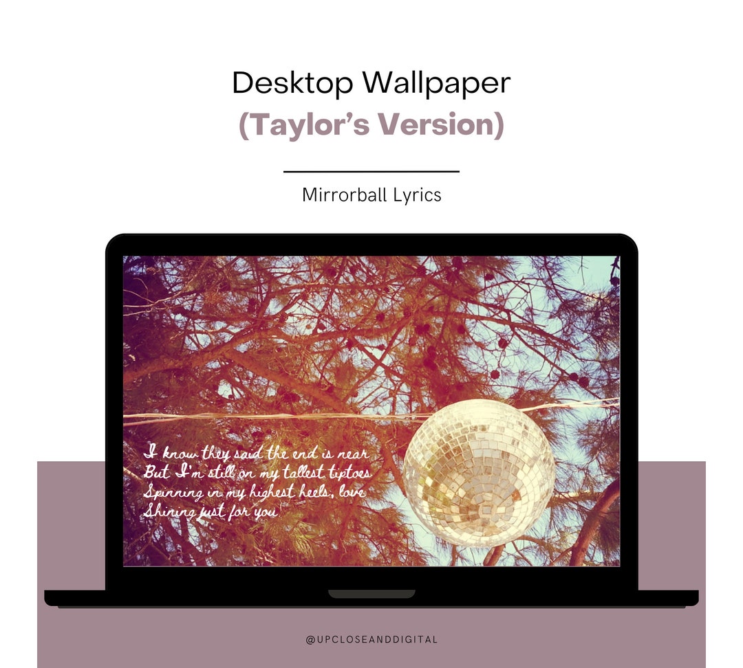 Taylor Swift 'mirrorball' Lyrics Desktop Wallpaper - Etsy
