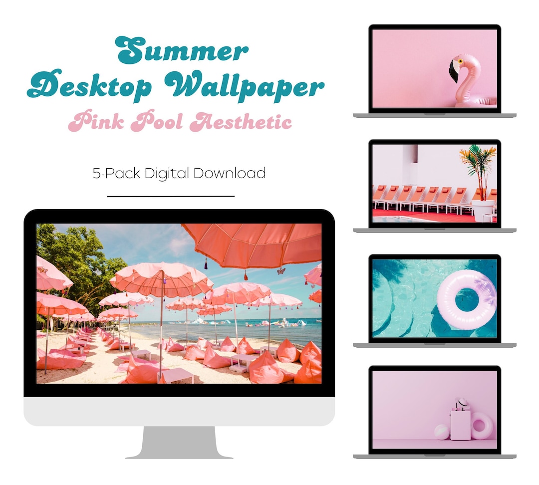 Pink Pool Aesthetic - Summer Desktop Wallpaper (5-pack!) - Etsy