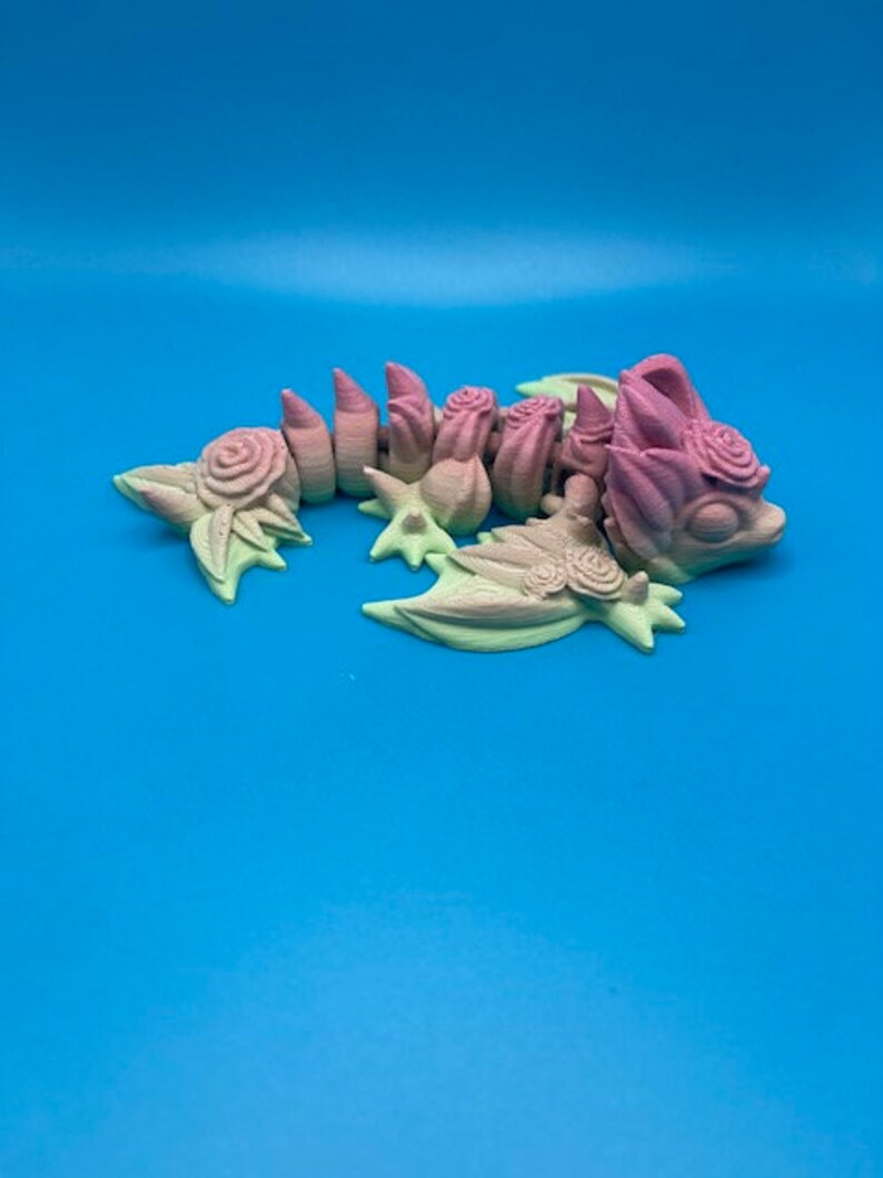 3d Printed Rose Wyvern Dragon Etsy