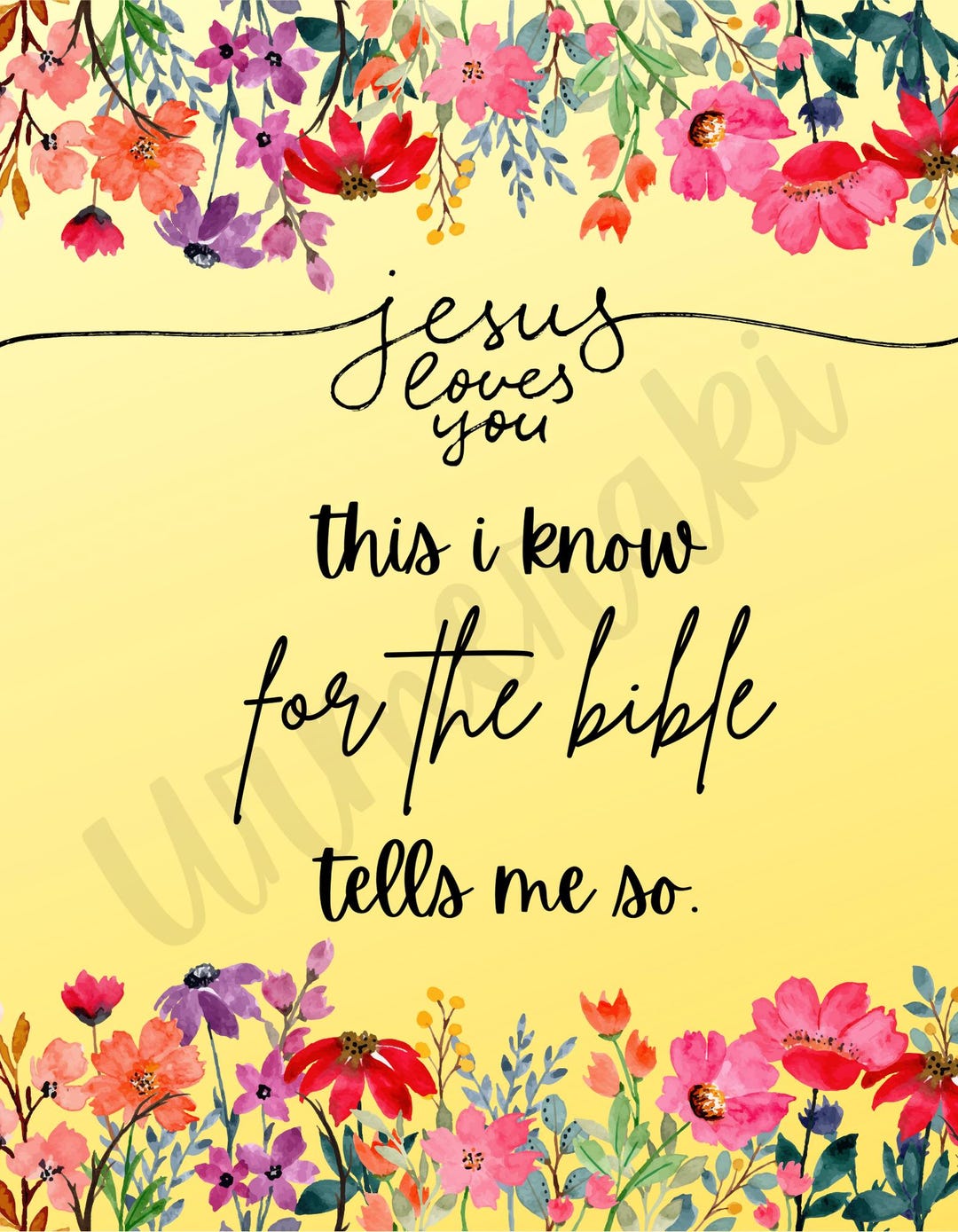 Jesus Loves Me Printable Poster: Watercolor Wall Art (digital Download ...