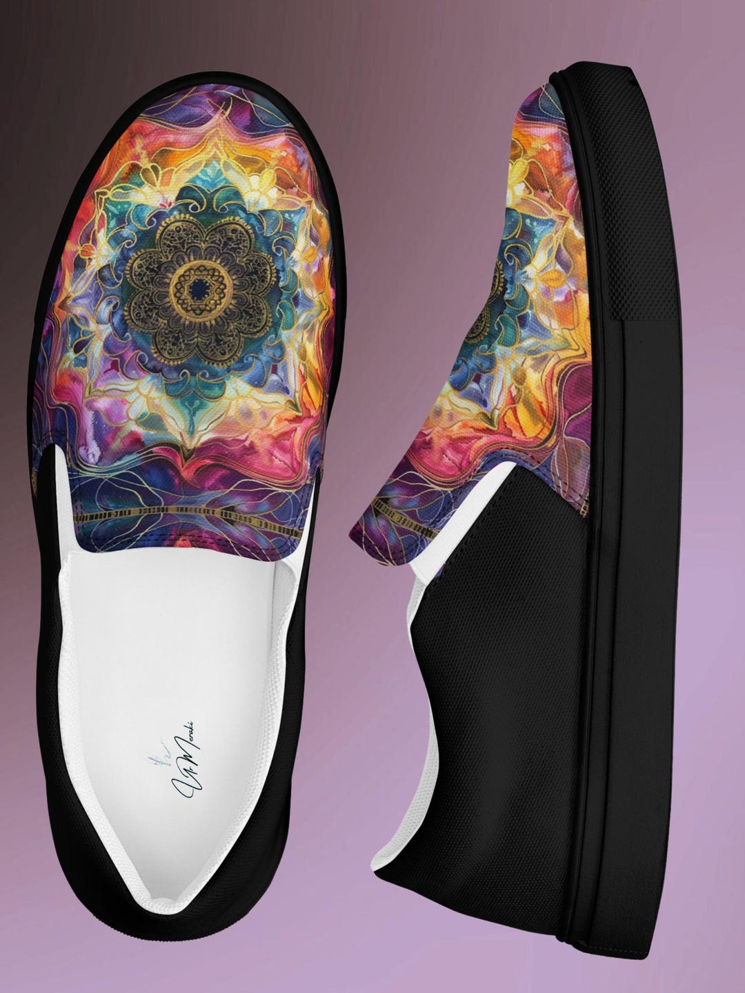 Mandala Designed Slip on Shoe Women’s Slip-on Canvas Shoes - Etsy