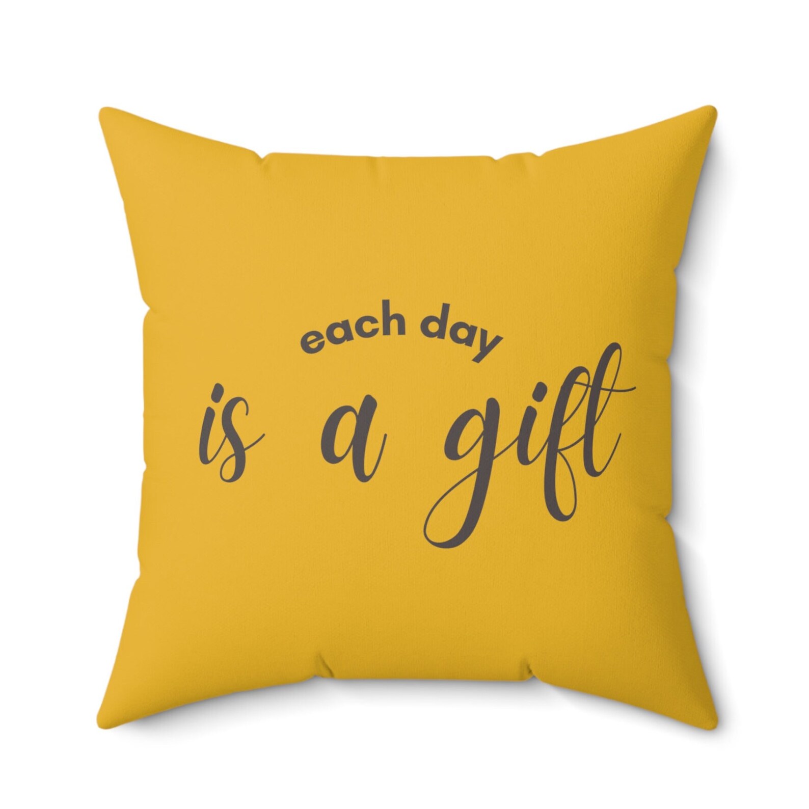 Each Day is a Gift Happy Square Toss Throw Sofa Bed Couch Accent Pillow ...