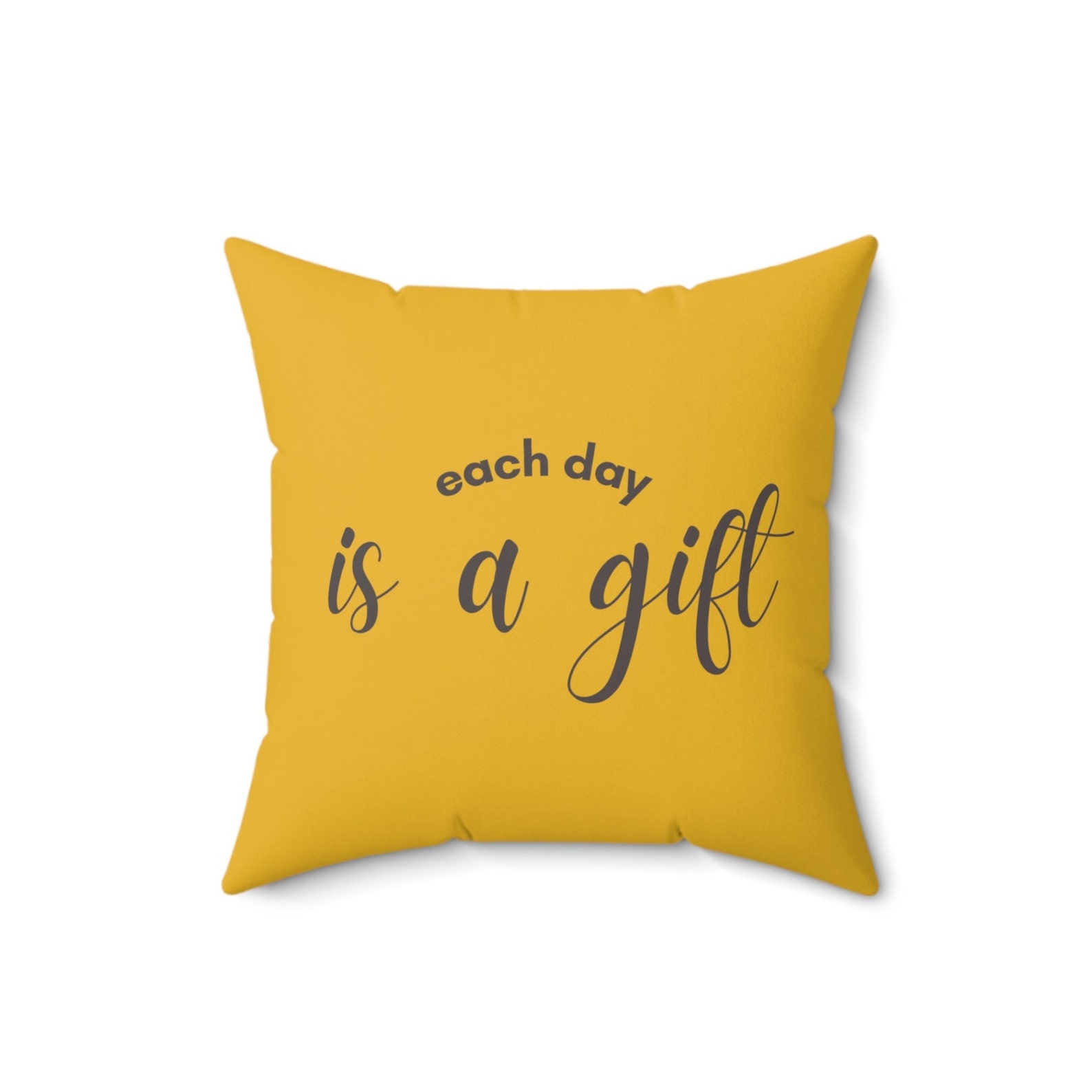 Each Day is a Gift Happy Square Toss Throw Sofa Bed Couch Accent Pillow ...