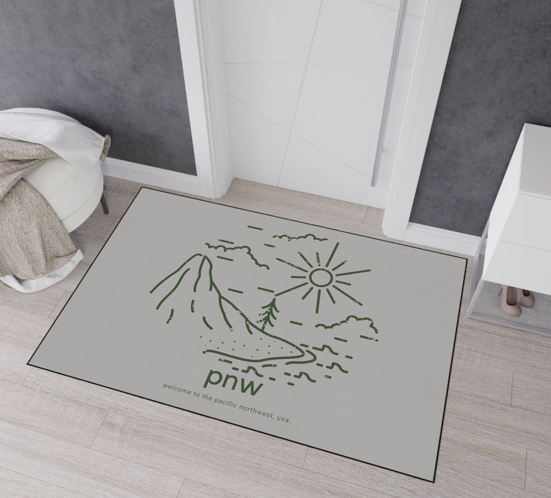 PNW Welcome Floor Mat: Pacific Northwest Home Decor - Etsy