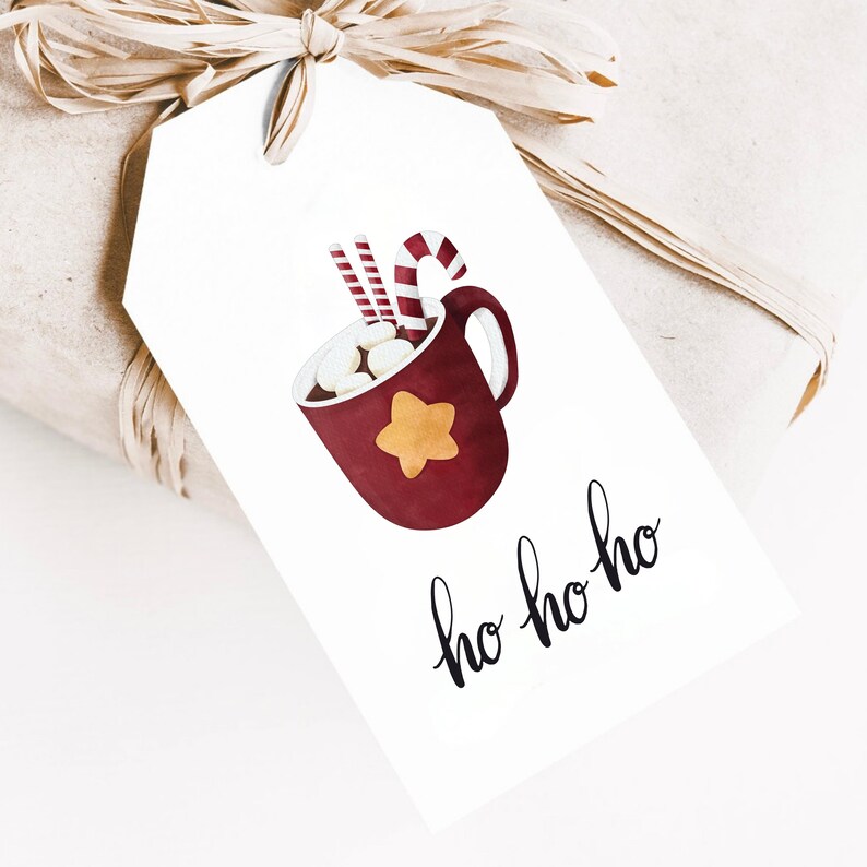 Christmas Gift Tag Template | Printable | Hot Chocolate | Holiday ...