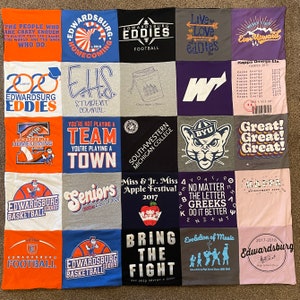 Personalized T-shirt Memory Blanket: Custom Keepsake - Etsy