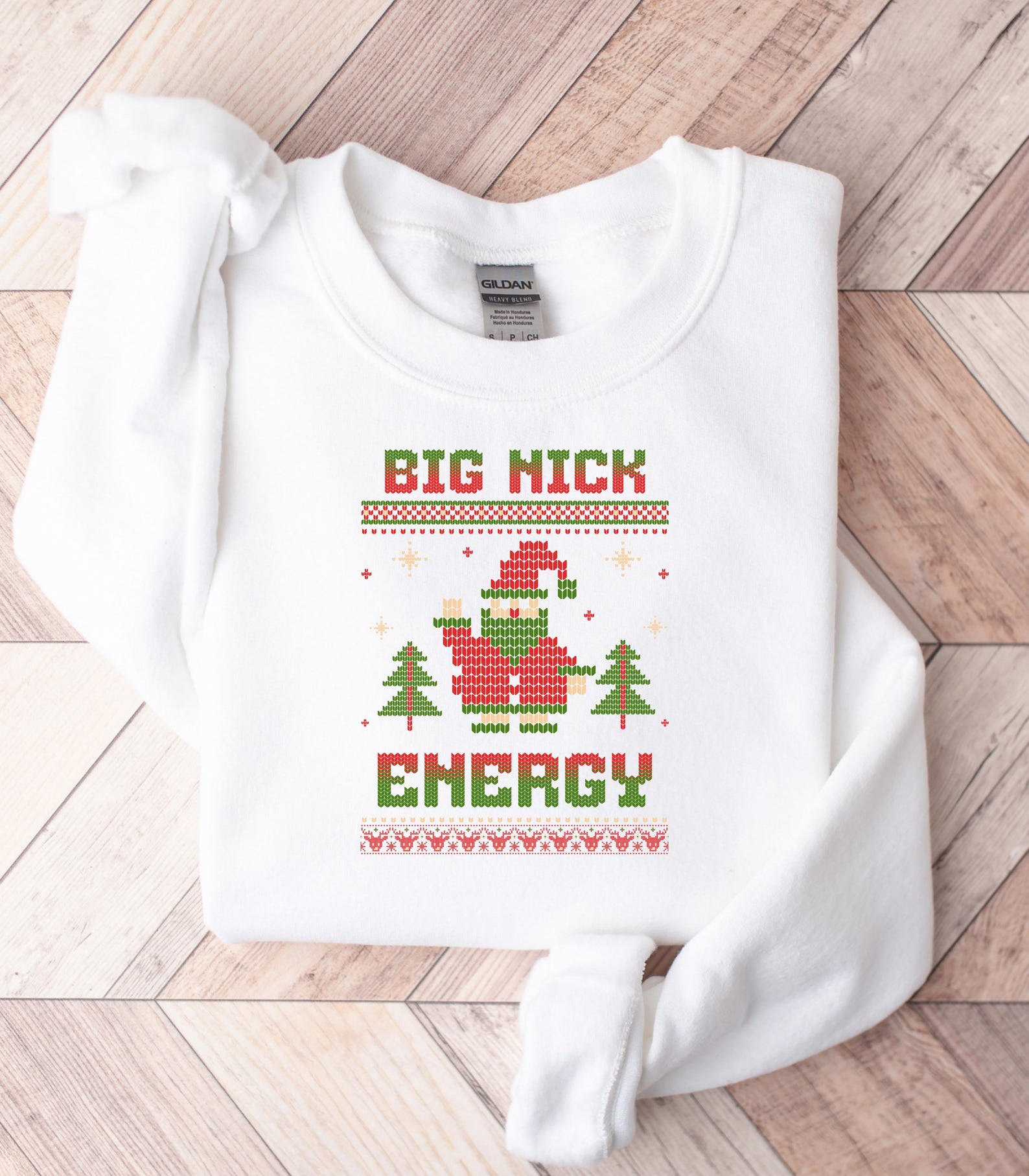 Christmas Pixelated Big Nick Energy Unisex Sweatshirt, Holiday Jumper ...