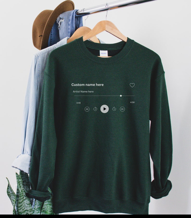 Custom Song Name Sweatshirt, Custom Artist Name Sweatshirt ...