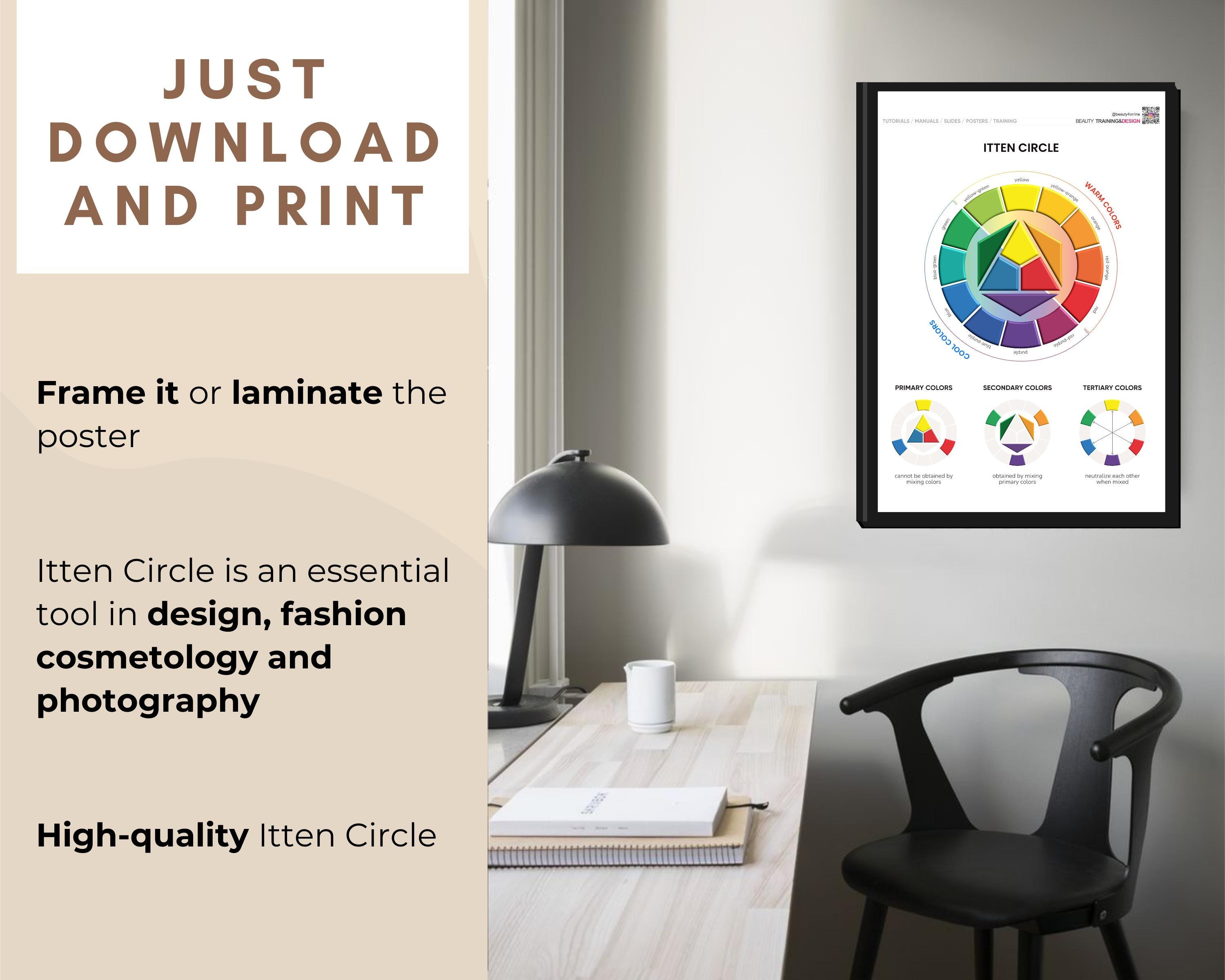 Poster Printable PDF ”itten Circle” Itten Color Wheel Color Theory ...