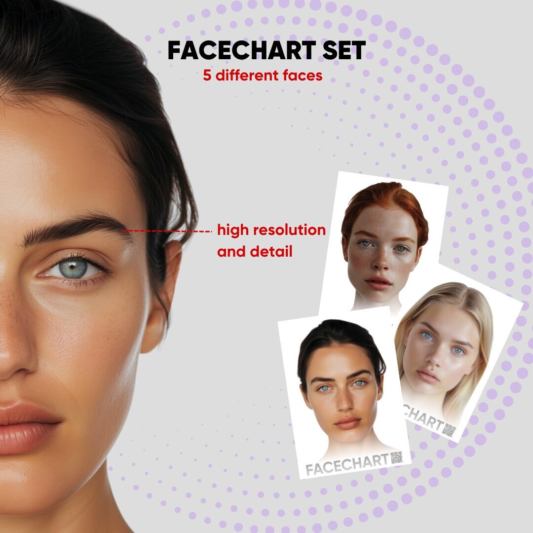 Set of 5 Facecharts - Etsy