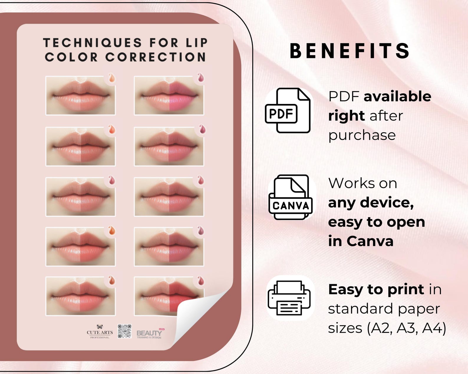 Poster Printable PDF ”techniques for Lip Color Correction” PMU Salon ...