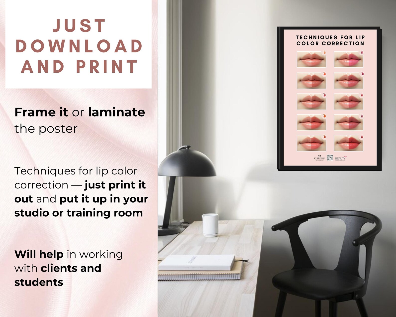Poster Printable PDF ”techniques for Lip Color Correction” PMU Salon ...