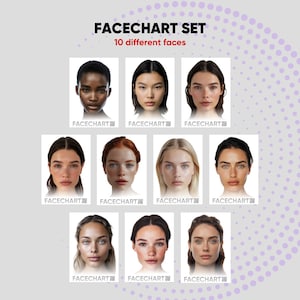 Set of 10 Face Charts - Etsy