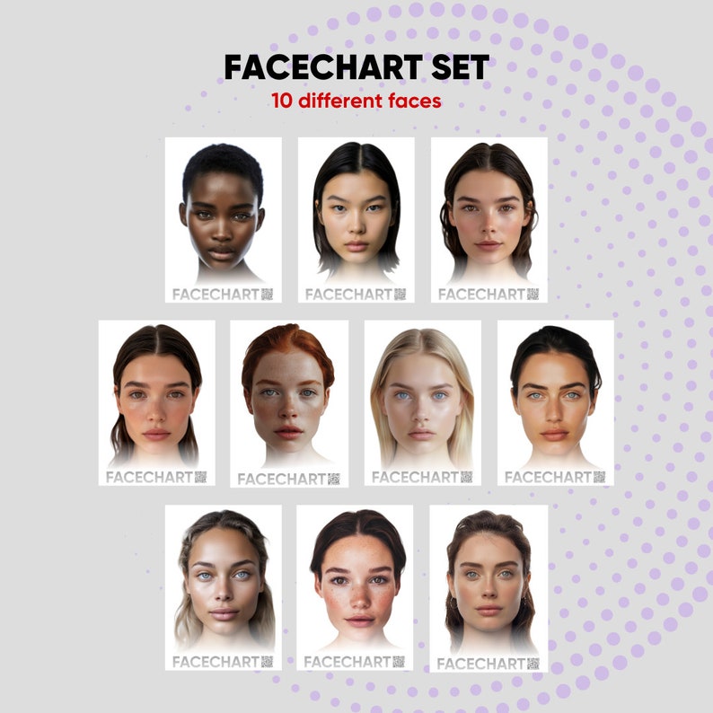 Set of 10 Face Charts - Etsy
