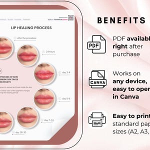 Poster Printable PDF ”lip Healing Process” PMU Decor Skincare Lip Blush ...