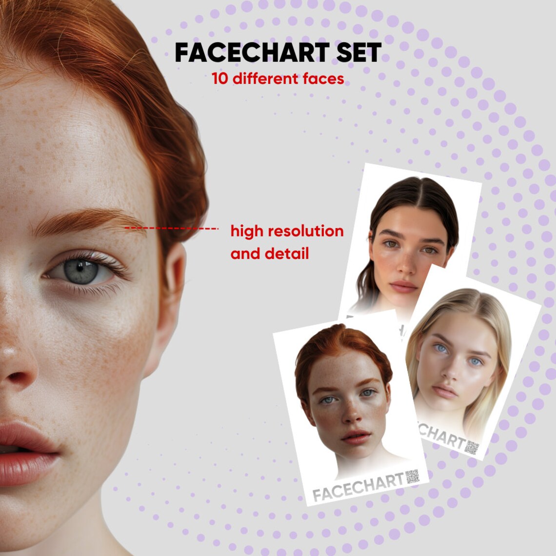 Set of 10 Face Charts - Etsy