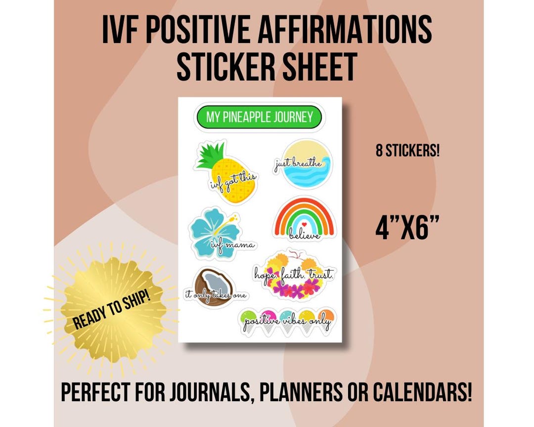 IVF Stickers IVF Journal Stickers IVF Vinyl Sticker Sheet Positive ...
