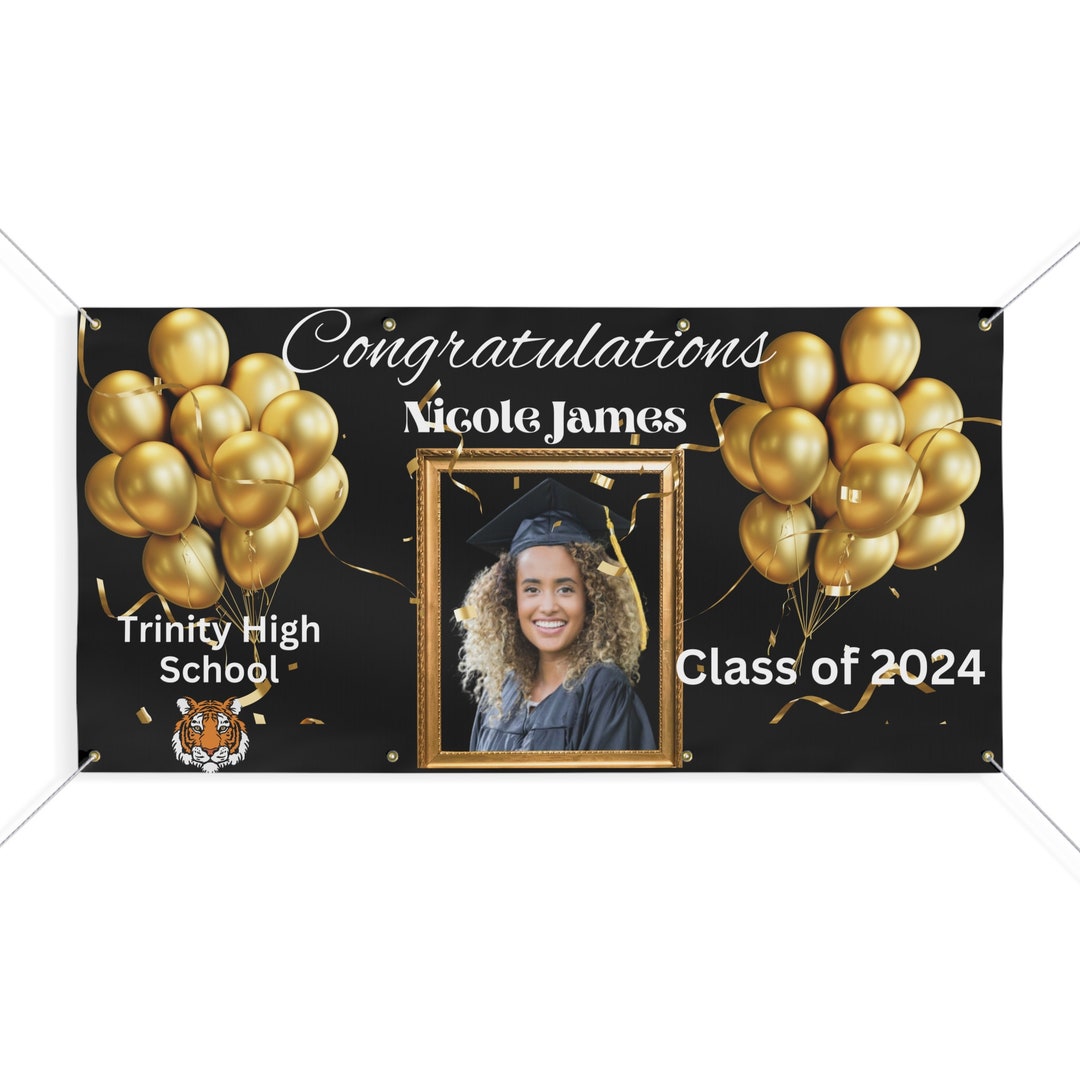 Personalized Graduation Matte Banner, Graduation Backdrop, Celebration ...