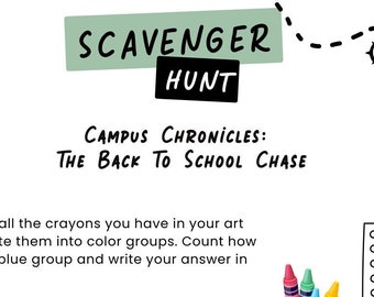Educational Scavenger Hunt 1st-3rd Grade campus Chronicles - Etsy