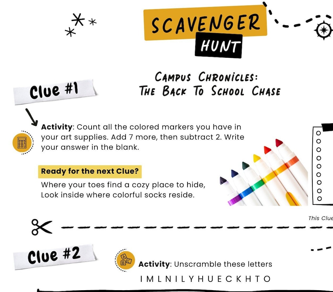 Educational Scavenger Hunt - 1st-3rd Grade (campus Chronicles) - Etsy