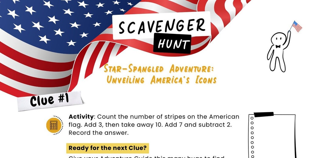Educational Scavenger Hunt - 1st-3rd Grade (star Spangled Adventure) - Etsy