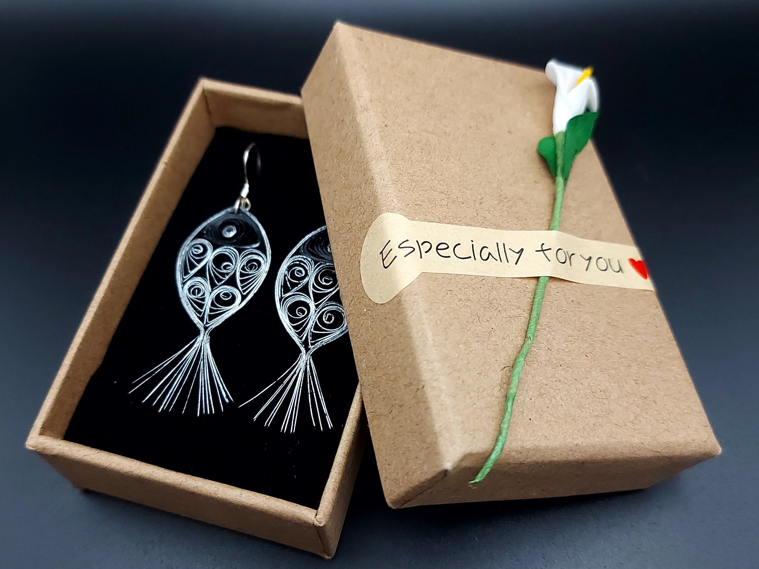 Lucky Fish Paper Quilling Earrings- Quilling Jewelry- Handmade Earrings ...