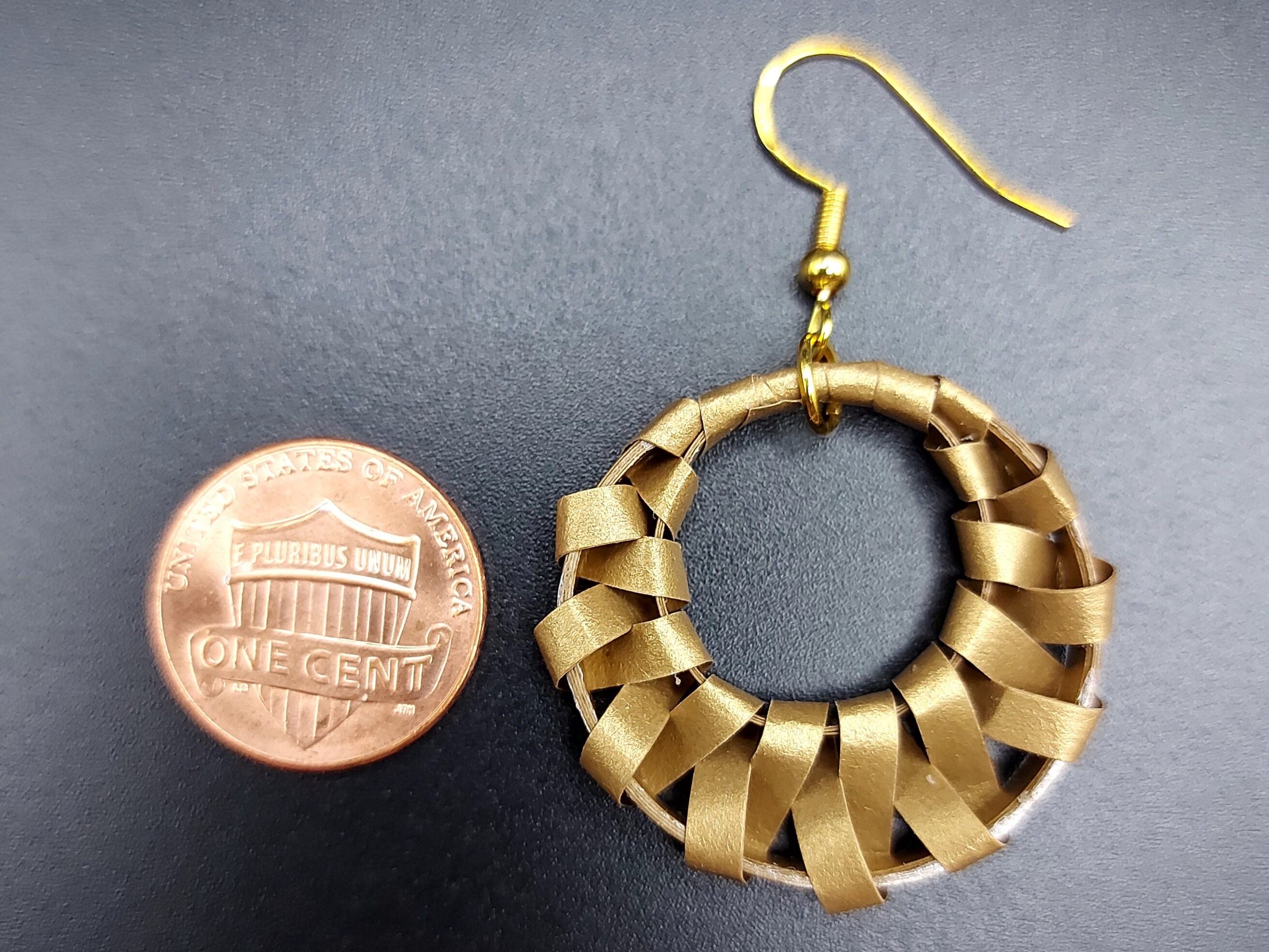 Antique Golden Knit Paper Quilling Earrings- Quilling Jewelry- Handmade ...